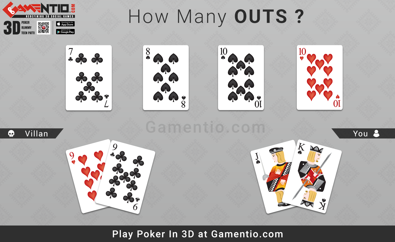 How Many OUTS ? - Play Online 3D Poker For Free on Gamentio